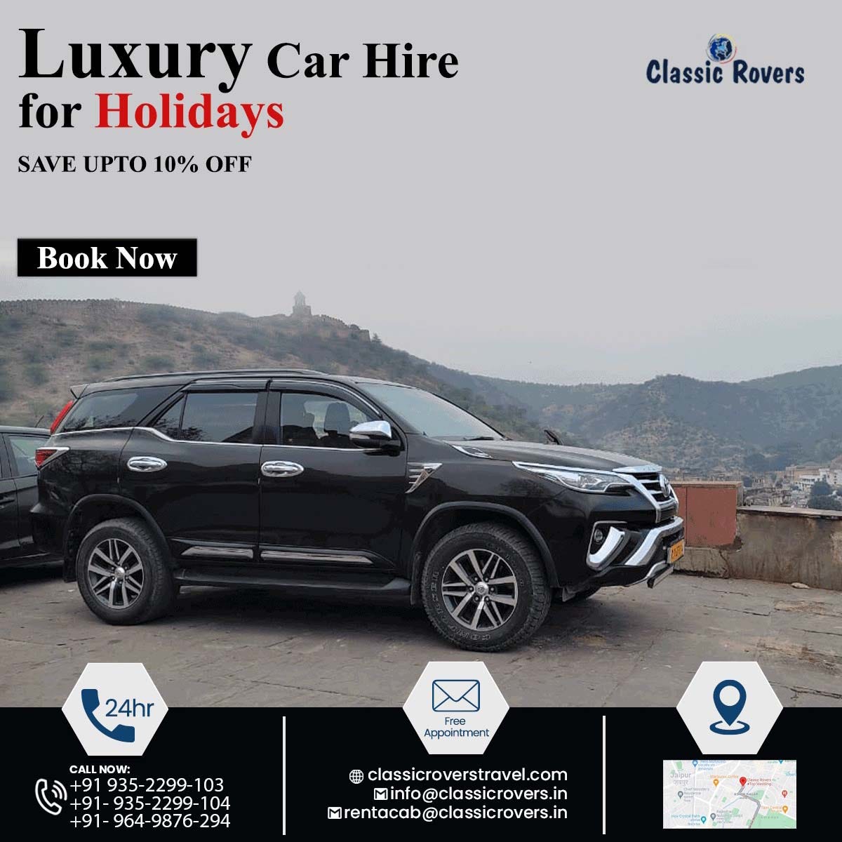 Rolls Royce car Rental Jaipur - Classic Rovers Travel - Medium