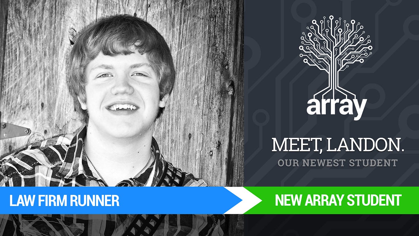 Meet our newest student — Ryan!. What were you doing prior to Array ...