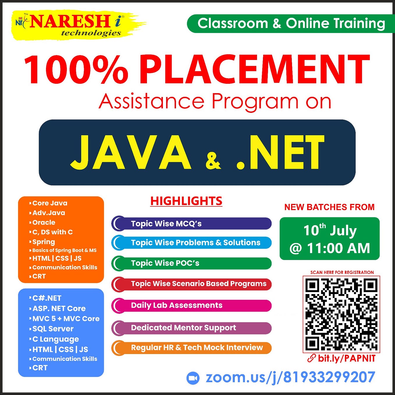 Best 100% Placement Assistance Program Online Training — Naresh IT - Avinash Nit - Medium