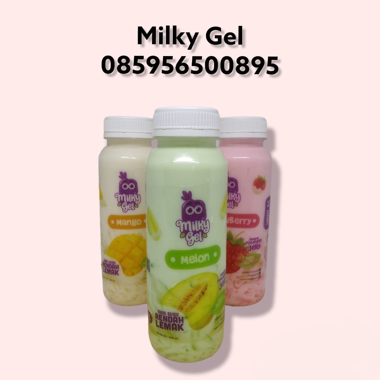 Promo Milky Jelly Mangga di Gunung Mas - Es Susu Jelly Kemasan - Medium