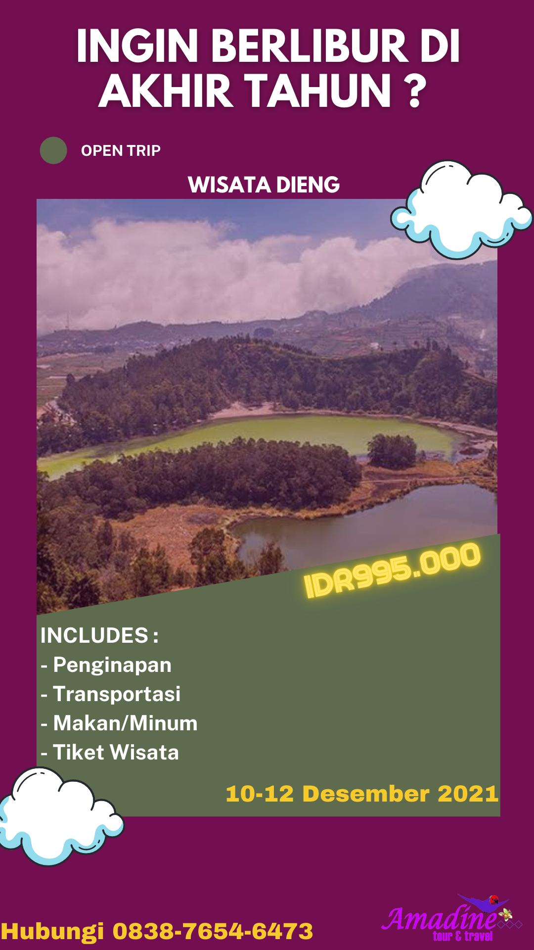 LAGI PROMO, Open Trip Dieng Dari Jakarta Dengan Bus, CALL WA 0838-7654 ...