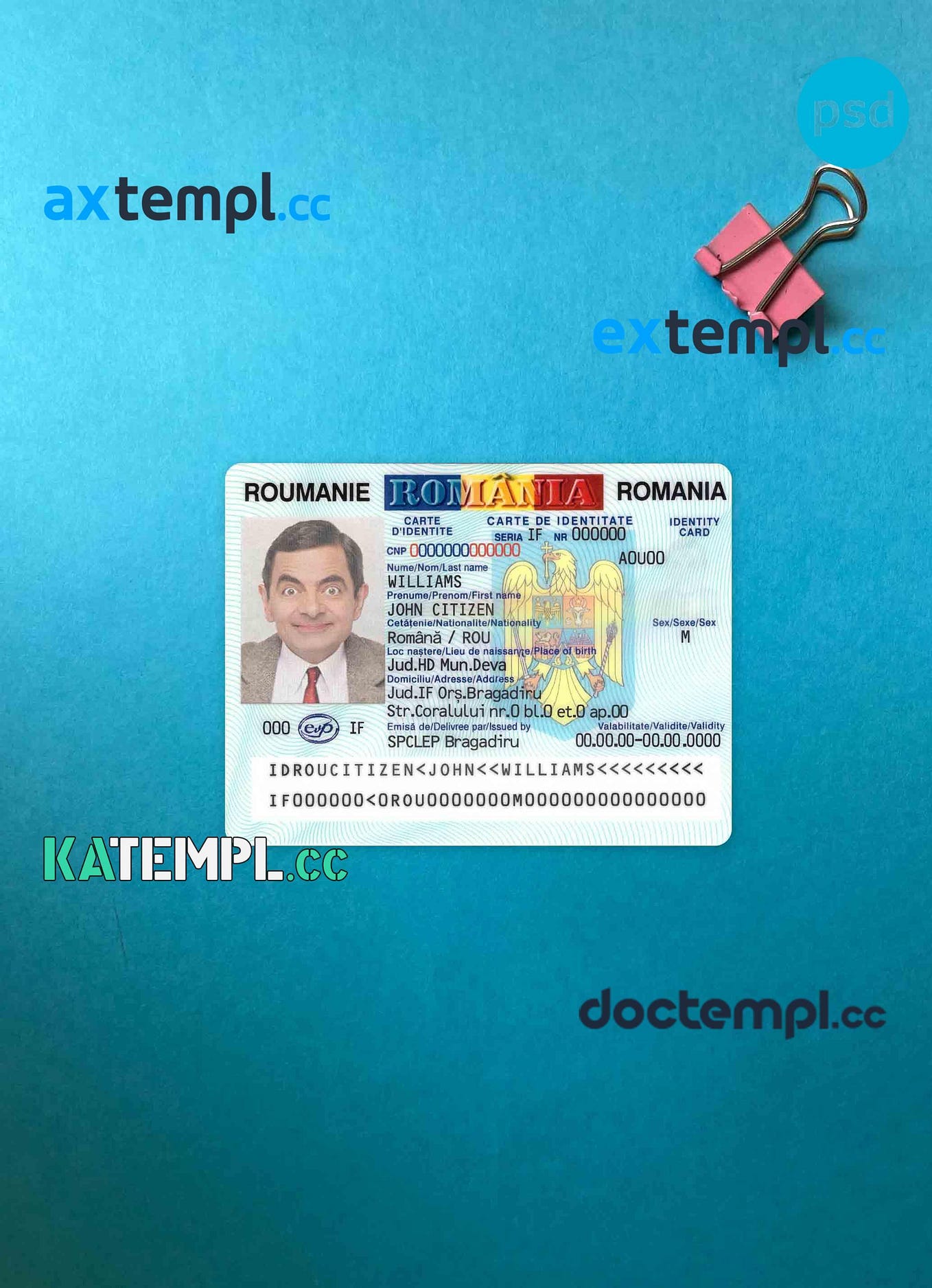 Slovenia ID card PSD files, scan look and photographed image, 2 in 1 ...