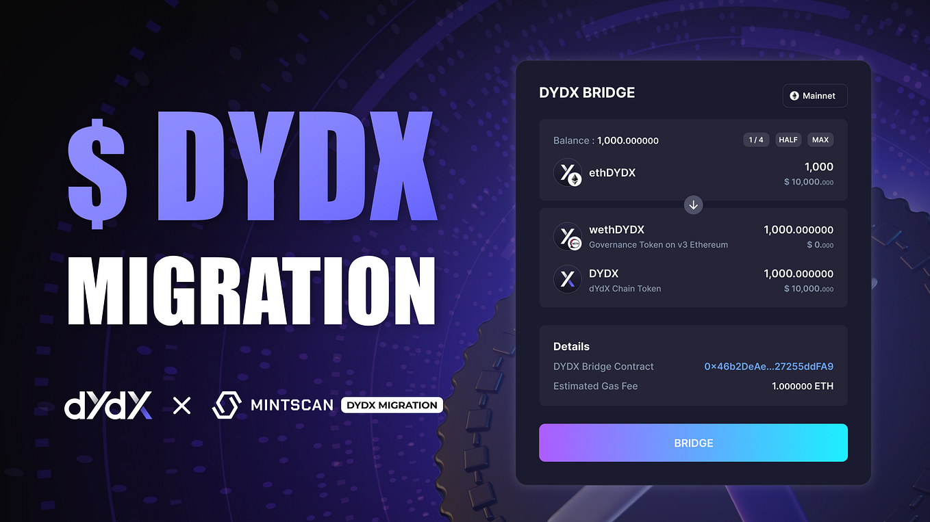 dYdX Wallet Migration Guide — How to Manage Your DYDX Tokens | by Gorany | Cosmostation | Medium