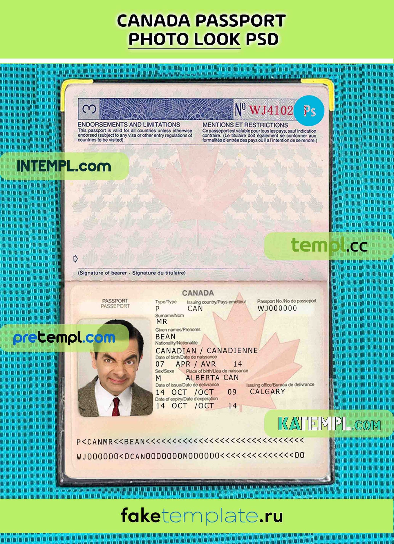 Australia standard passport PSD download scan and photo look templates ...