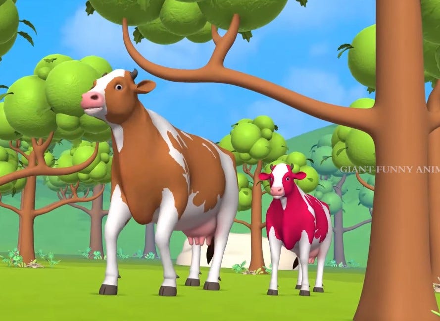 Giant Cow Train Diorama: Magical Giant Cow Help Animals | Giant Animals ...