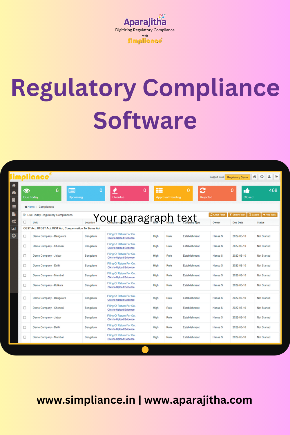 Statutory Compliance Management Tools for 2024 — Simpliance SEAL - Puja ...