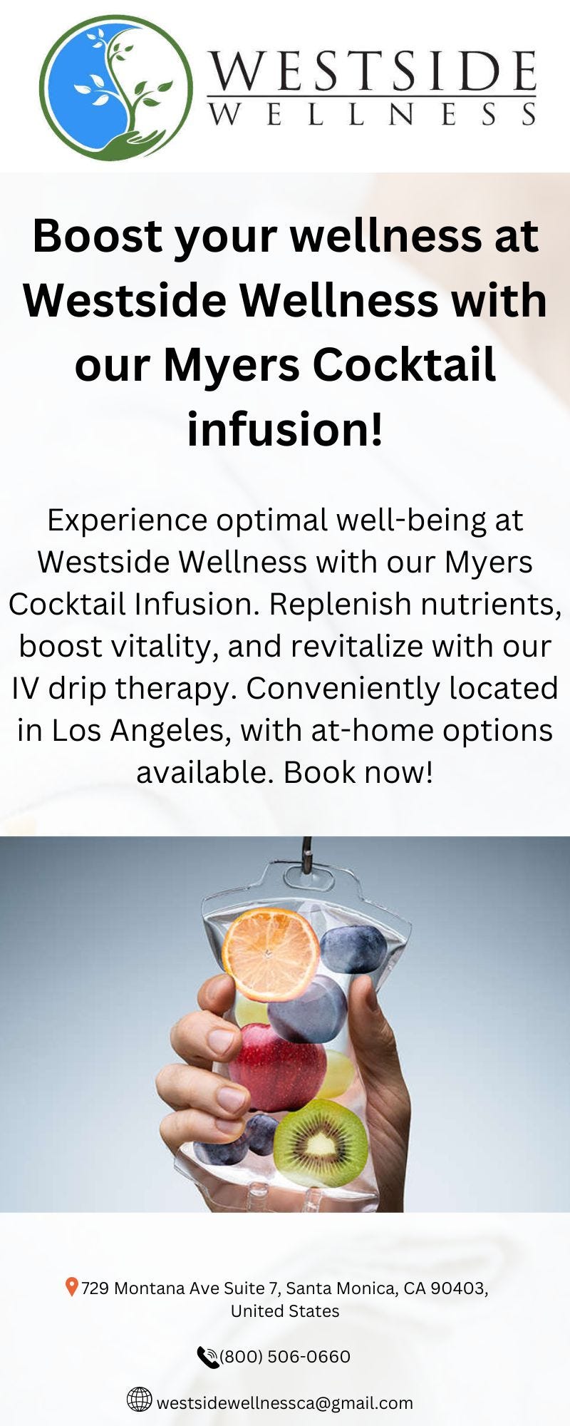 Revitalize Your Wellness With Westside Wellness | Experience The Power Of Myers Cocktail ...