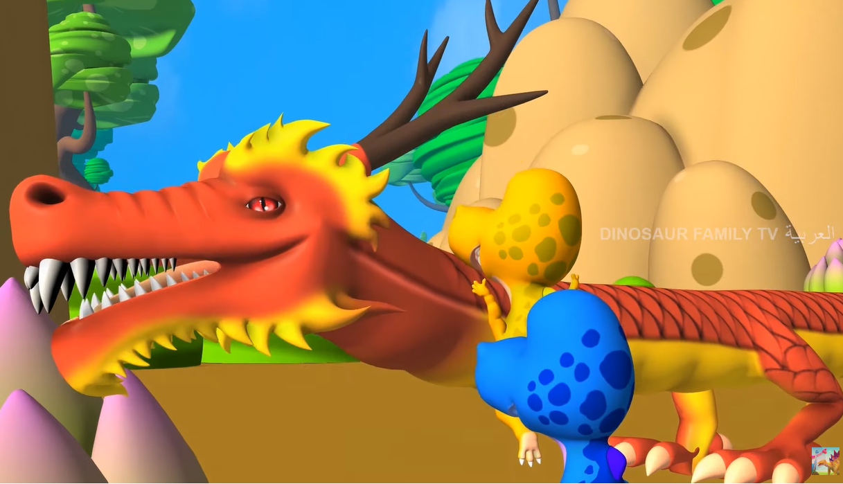 ذكي ديناصور زراعة التفاح الفاكهة في الغابة — Clever Dinosaur Apple ...