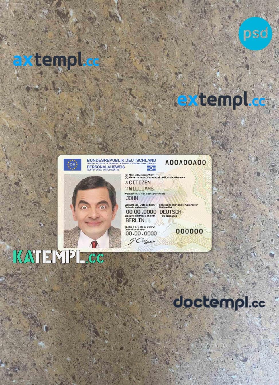 Estonia Id Card Editable Psd Files Scan Look And Photo Realistic Look