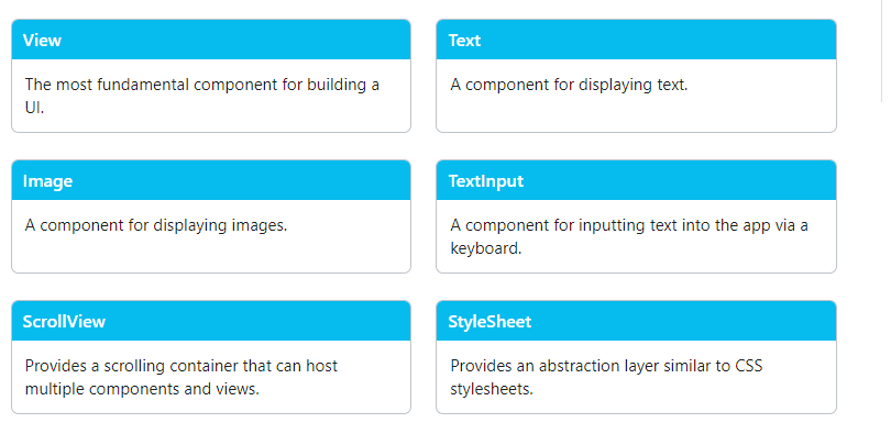 Différence entre composants en React js et composants en React Native ...
