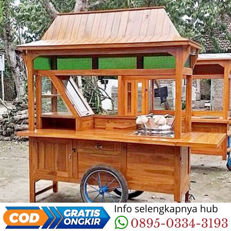 WA 0895 0334 3193 Free Ongkir Gerobak Mie Ayam Bakso Kayu Jati Mahoni ...