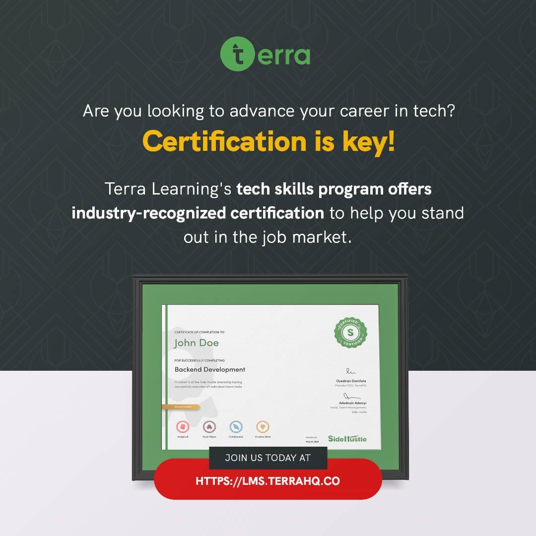 You’re welcome - Terra Learning, formerly Side Hustle Internship - Medium