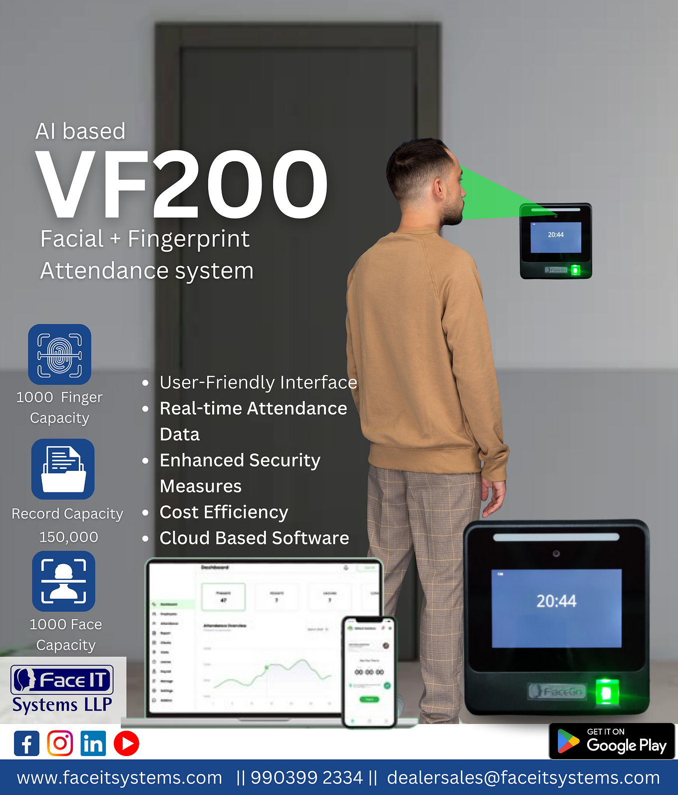 AI Based Biometric Face Attendance Machine | FaceITSystems ...