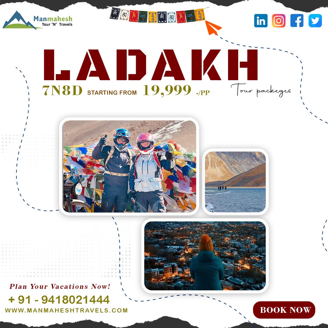 It’s time to explore the ice trails of Ladakh. With manmaheshtravels ...