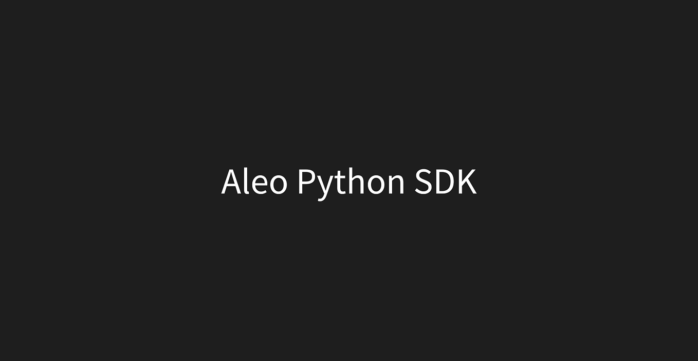 Aleo SDK Overview. Обзор нового Aleo SDK. | by klaploper | Medium