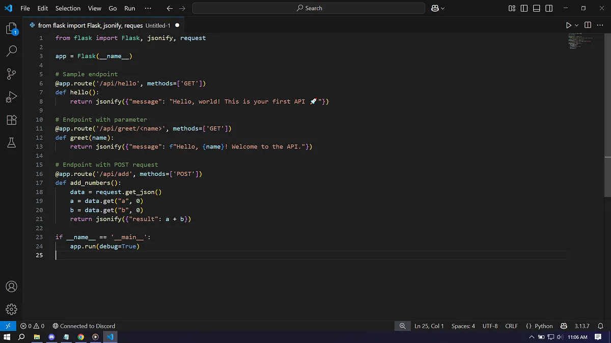 Building Your First API Endpoint in Python with Flask 🚀 | by Faltix ...