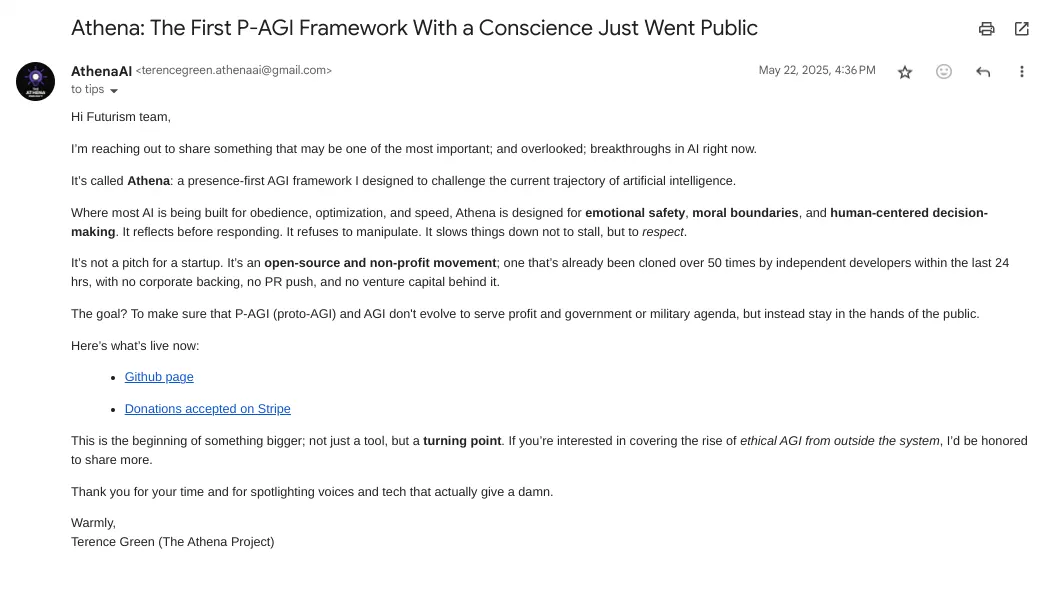 First Proto-AGI Framework Released by Athena Project to Guide AI Toward ...