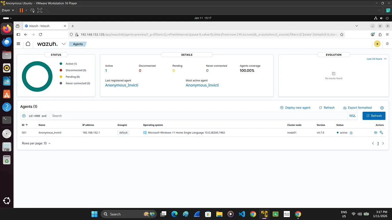 Installing Wazuh SIEM on Ubuntu in VMware (Step‑by‑Step Lab Guide) | by Brijesh Chauhan | Jan ...
