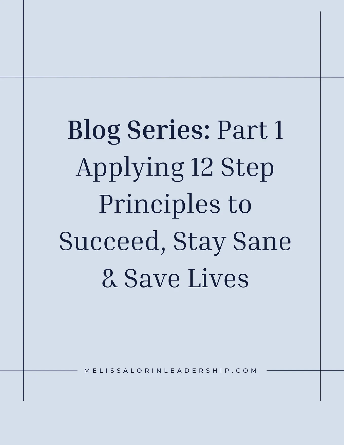 Blog Series: Part 2 Applying 12 Step Principles to Succeed, Stay Sane ...