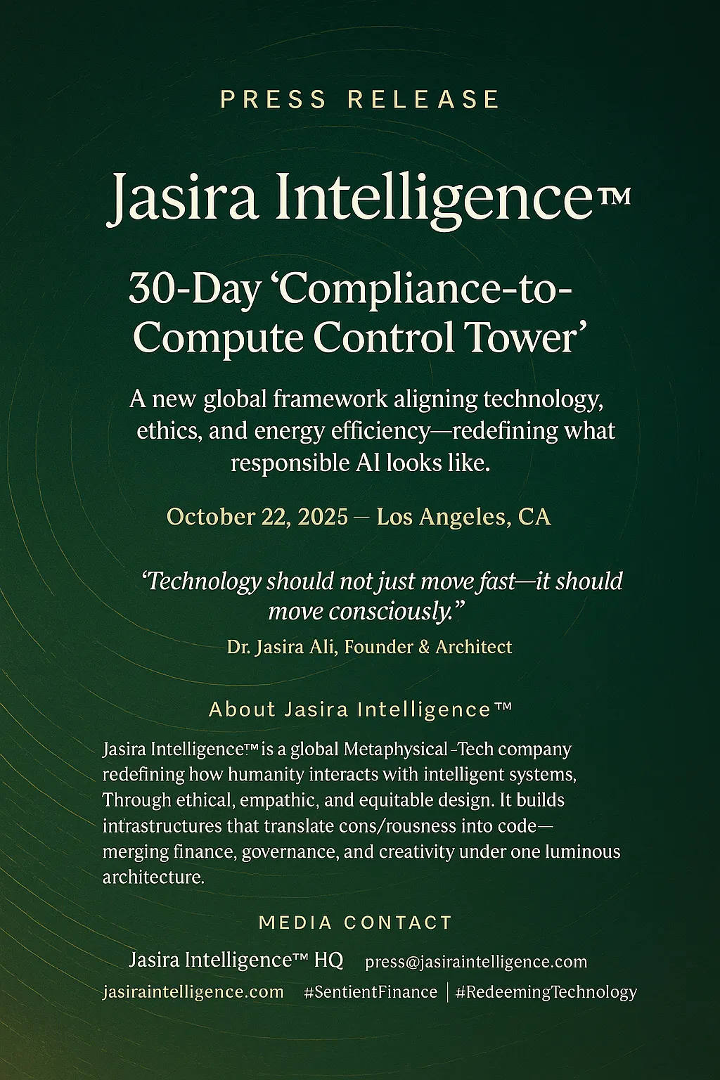 Jasira Intelligence™ Launches the Compute Ethics & Audit Platform (CEAP ...