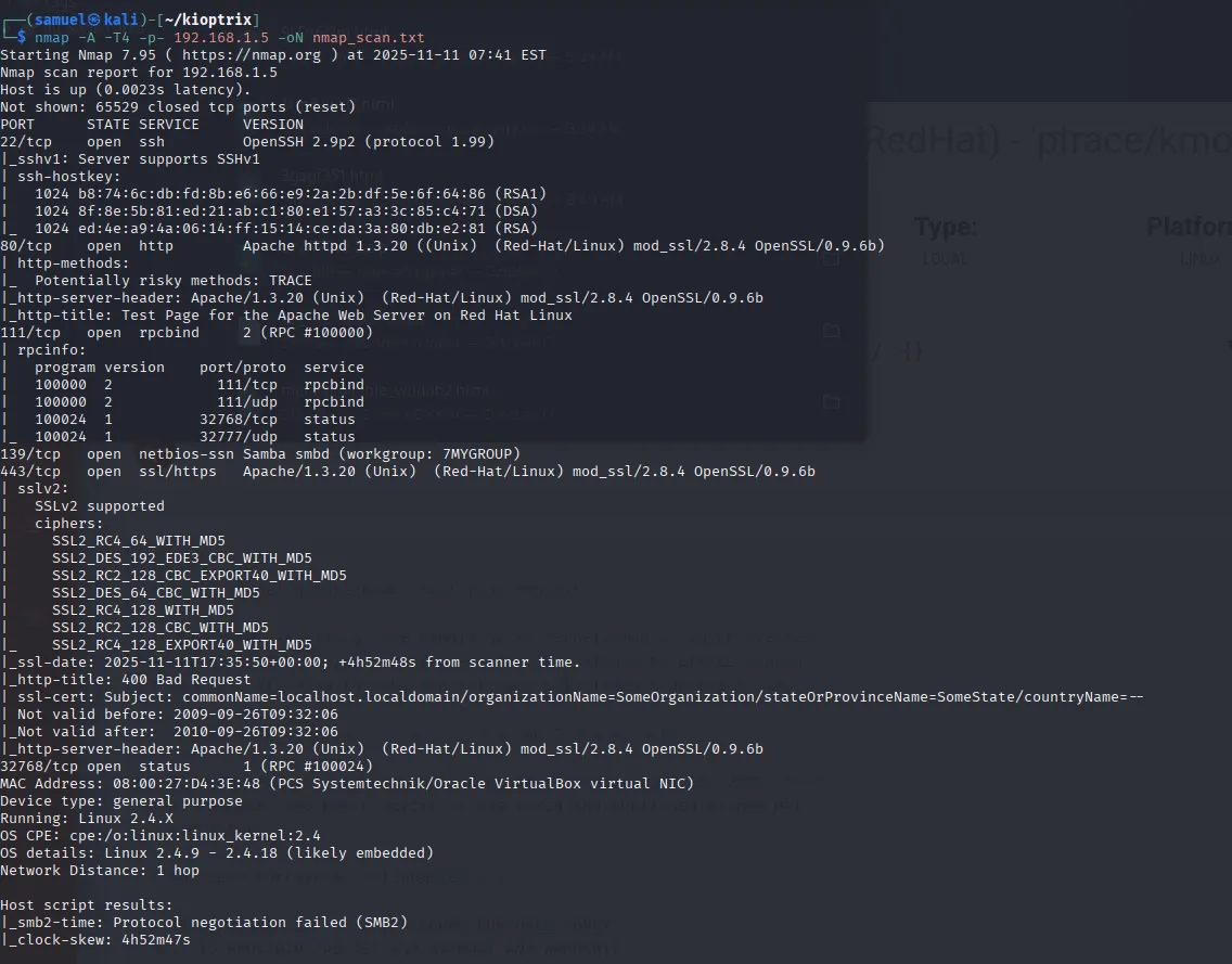 Kioptrix: Level 1 Walkthrough | Vulnhub | by Akash | Medium