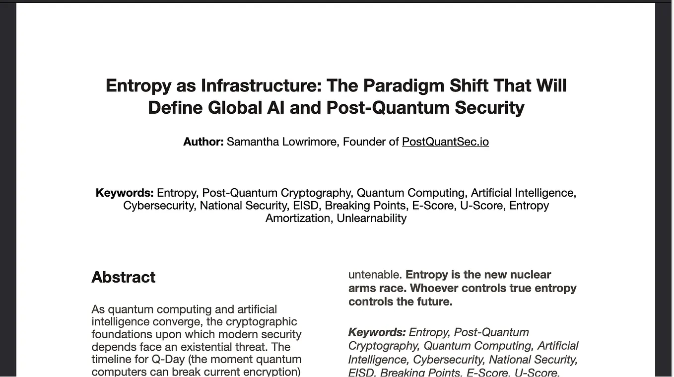 Quantum, Entropy, and the New Nuclear Arms Race | by CyberSamantha | Medium