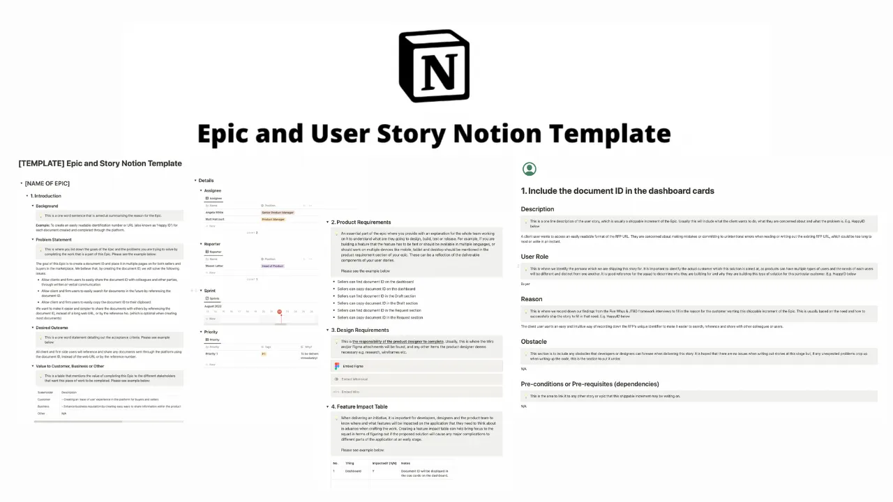 How I Write My Epics and User Stories Using Notion Like A Product ...