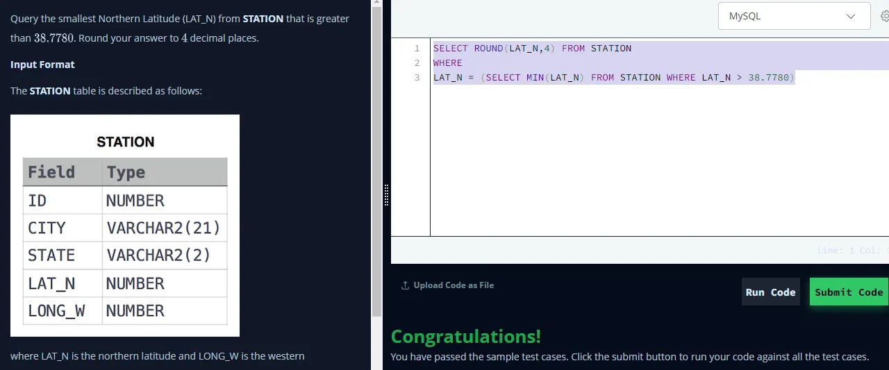 Solution to HackerRank SQL Practice Questions | by Notebook | Medium