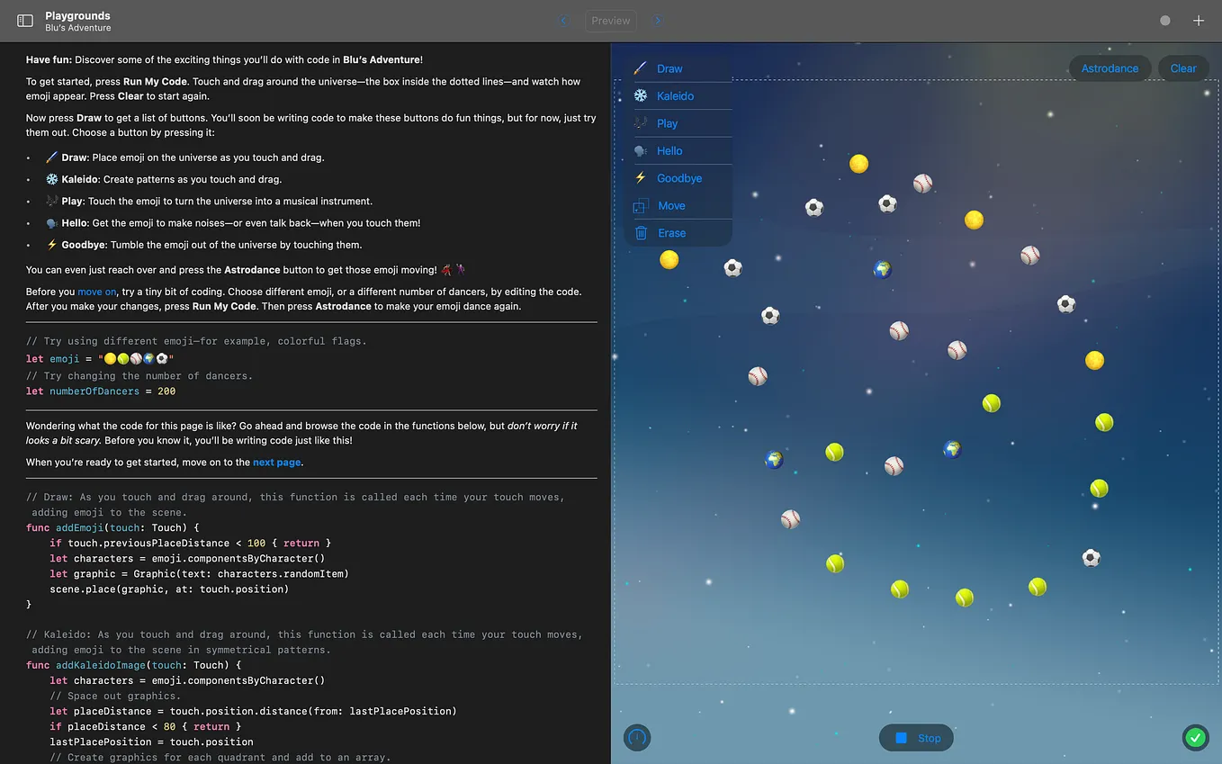 Swift Playgrounds: Blu’s Adventure, Touch Events | by Opunundo | Medium
