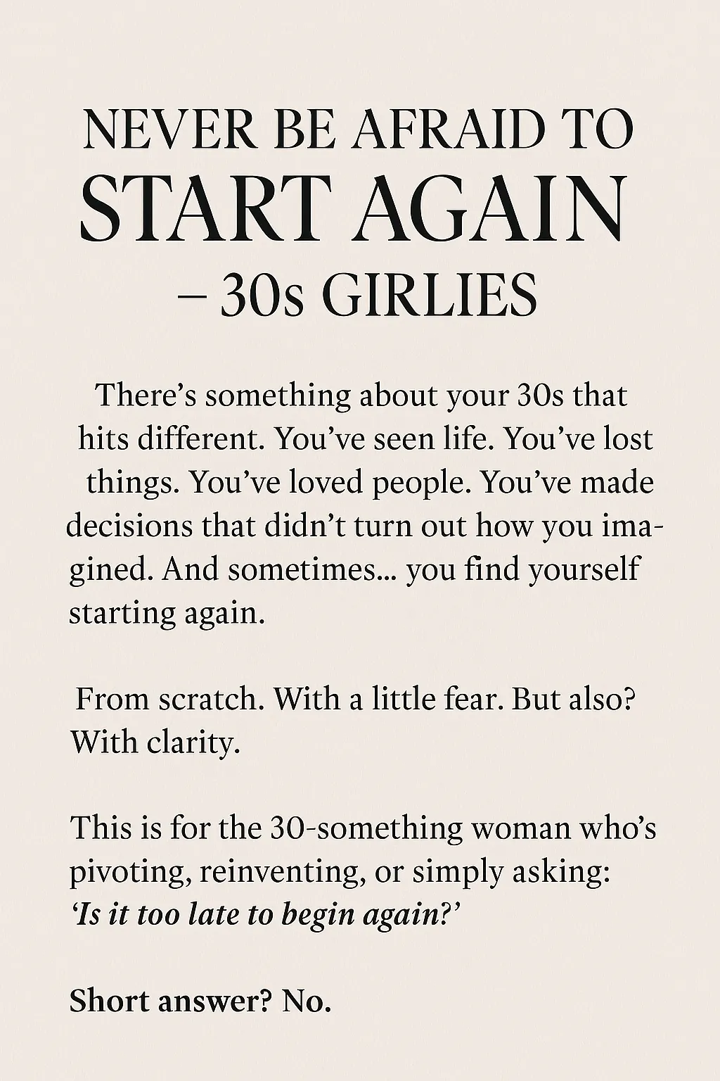 How to start life over in your 30's | Medium