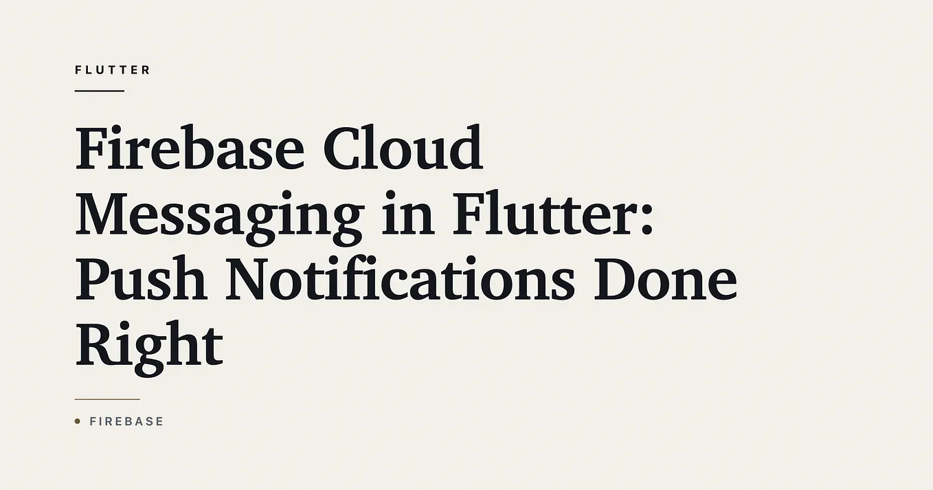 Flutter Firebase Cloud Messaging (FCM) Updated | by Amanullah Bahram ...