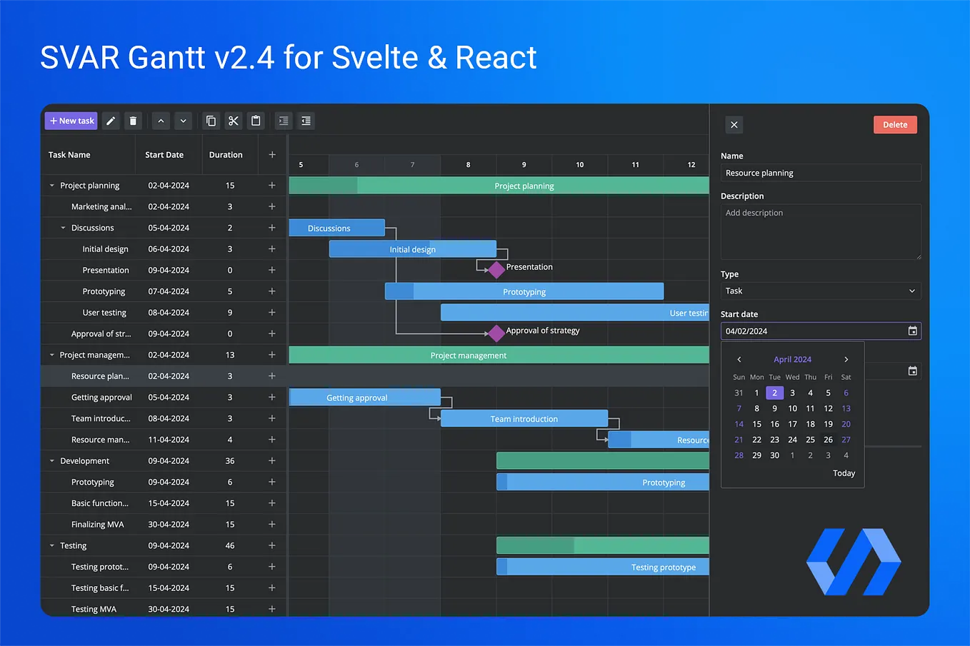 SVAR React Gantt v2.3: Modern Project Timelines for React 19 | by SVAR UI Components ...