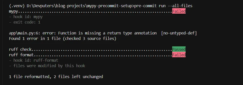 Mypy : with Pre-commit for Automated Type Checks in Python Workflow ...
