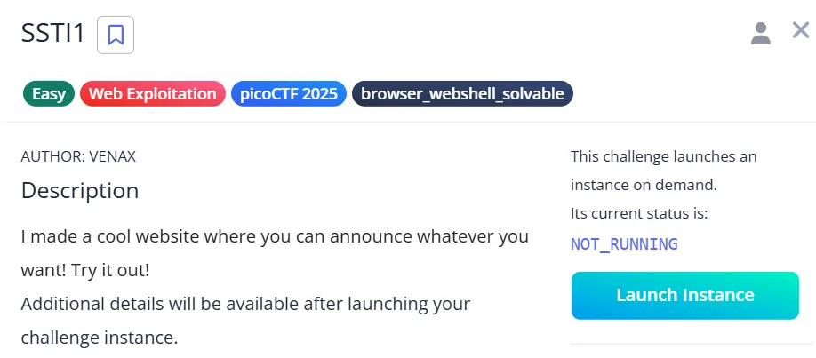 PICOCTF 20250-WEB: SSTI 1. What is Server-Side Template Injection… | by Gba | Medium
