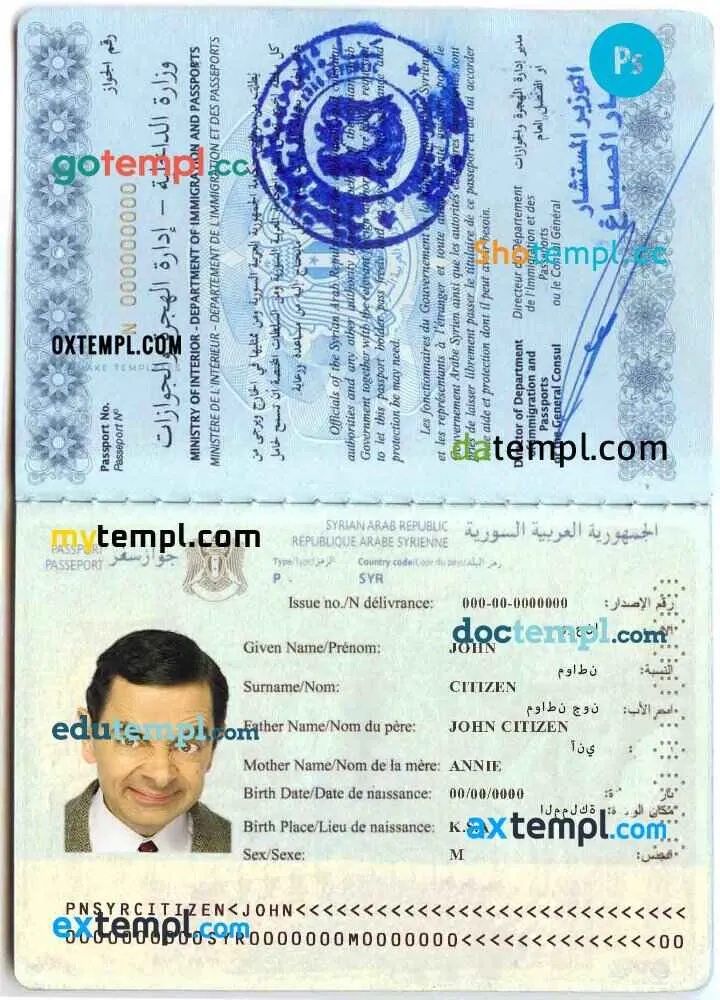 Qatari passport example in PSD format, fully editable | by Intempl ...