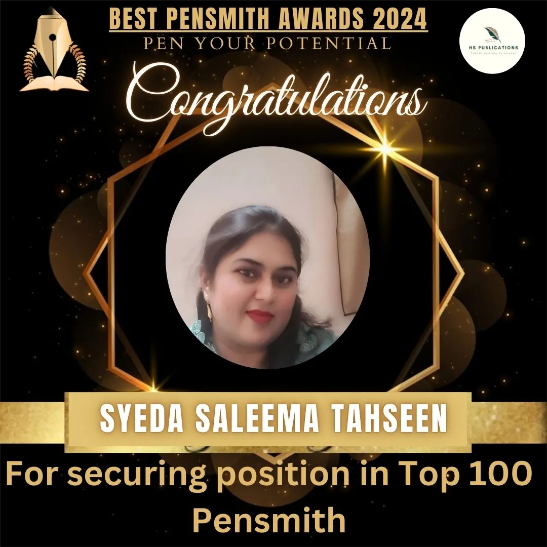 Anita Vyas-Best Pensmith Awards. Congratulations for securing position ...