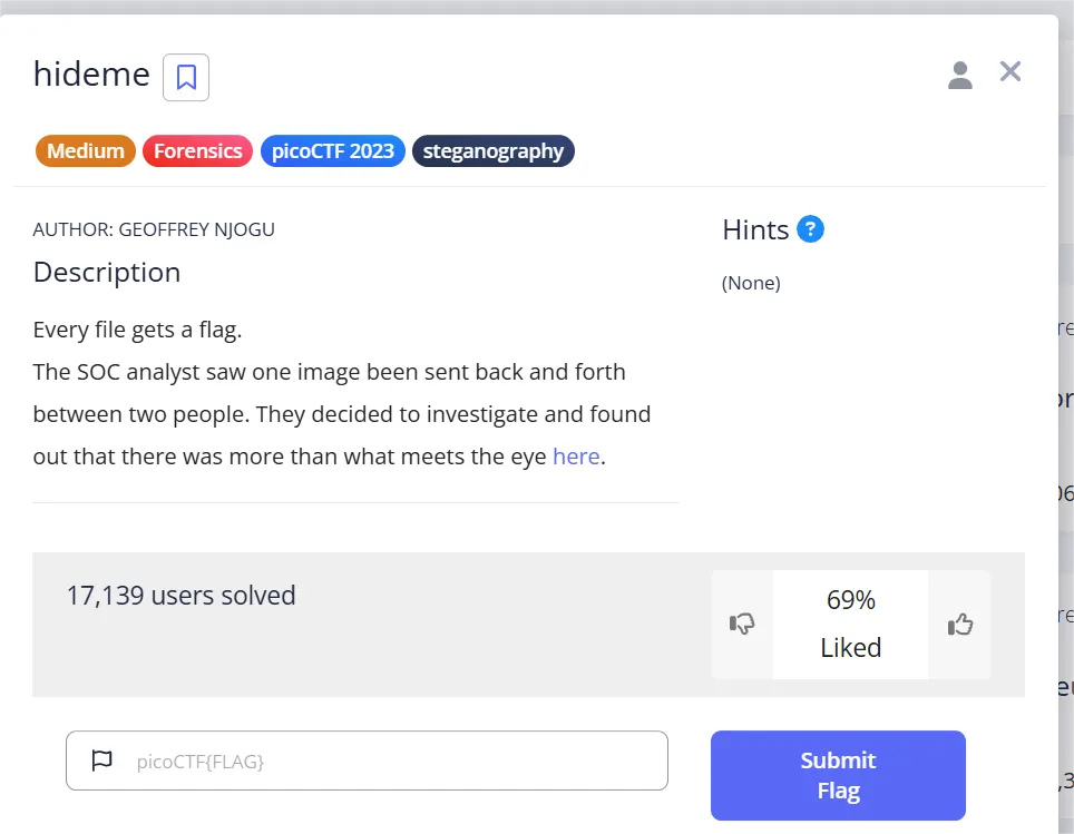 Steganography Challenge — PicoCTF Writeup | by Eric H | Medium