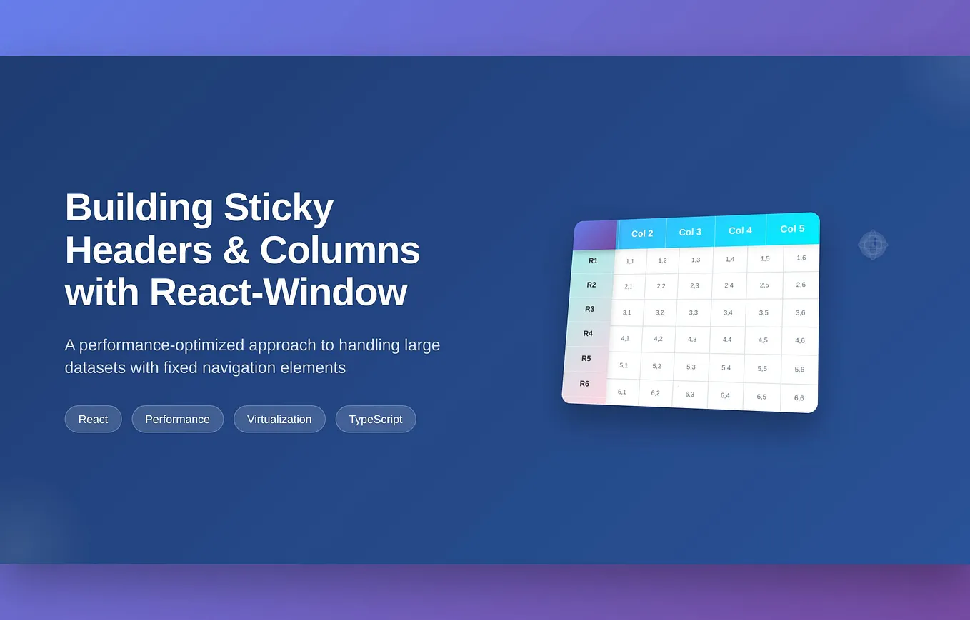 Building Sticky Headers and Columns with TanStack Virtualizer (React): A Complete Guide | by ...