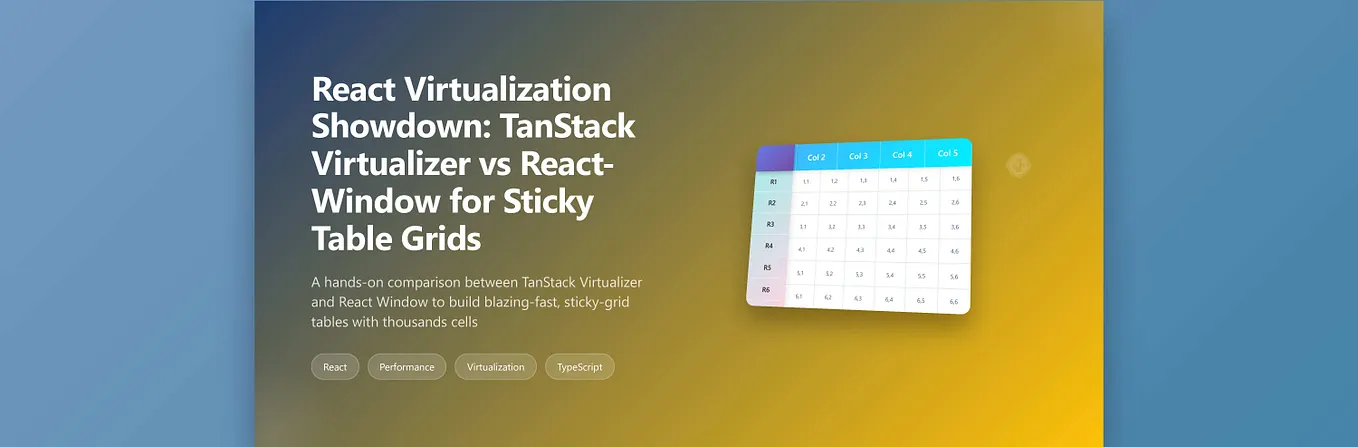 Building Sticky Headers and Columns with TanStack Virtualizer (React): A Complete Guide | by ...