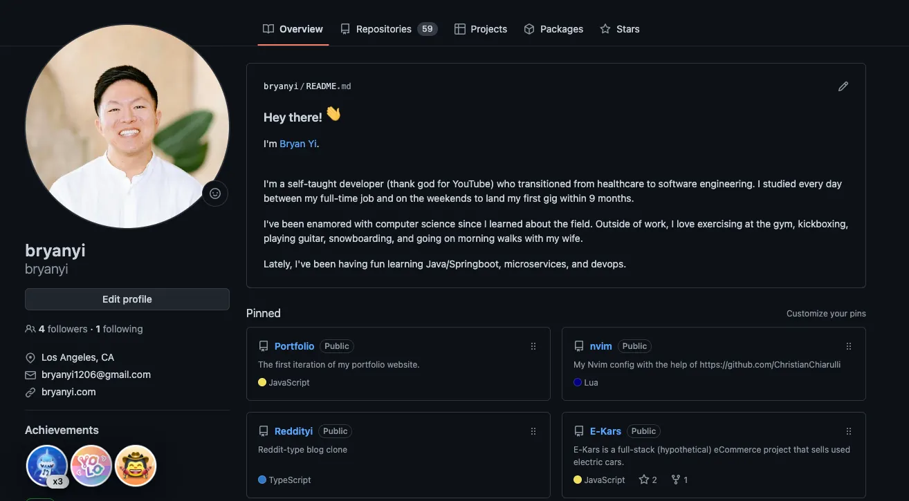 Effectively Showcase Your Projects on GitHub For Your First Web Developer Job | by Bryan Yi | Medium