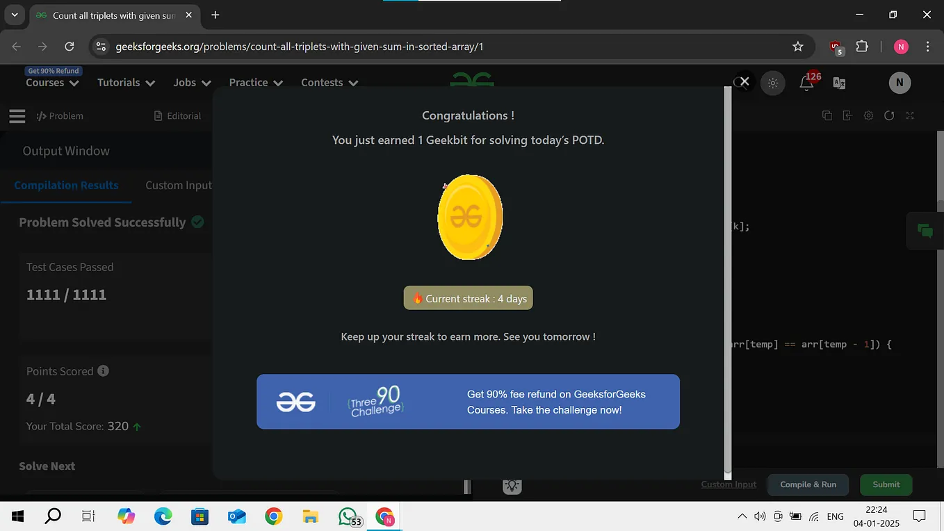 Day 3: Solving POTD from LeetCode and GeeksForGeeks | by Nidhaahmed | Medium