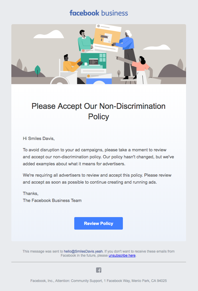 Email Template Like Us On Facebook