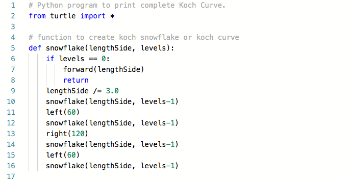 How To Draw A Koch Curve In Python