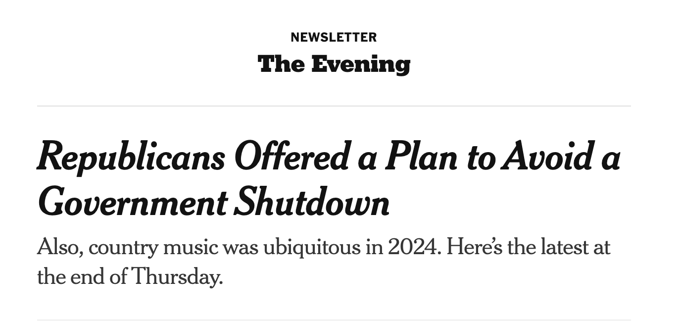 Newsletter Headlines