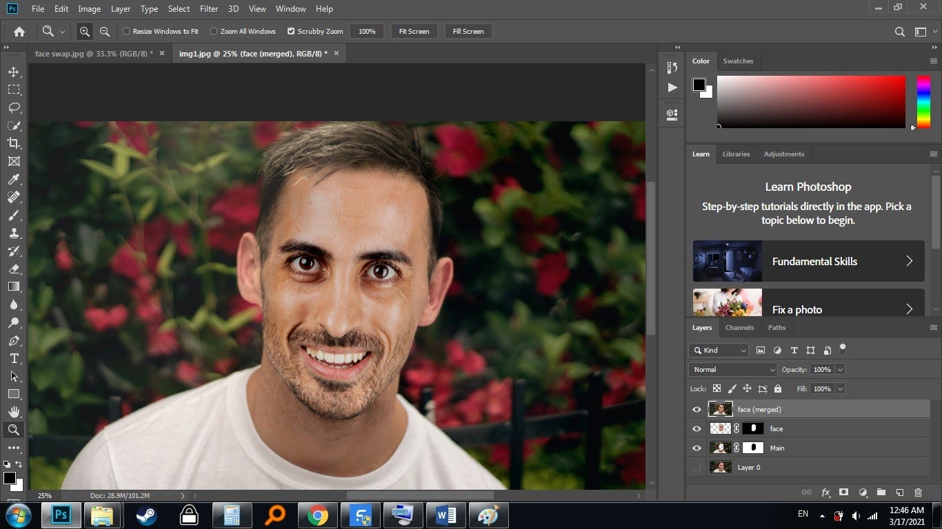 Photoshop Face Change