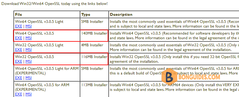 Openssl.exe Windows 10