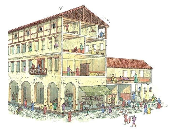 Ancient Roman Insula A Type Of Apartment Building That Picture