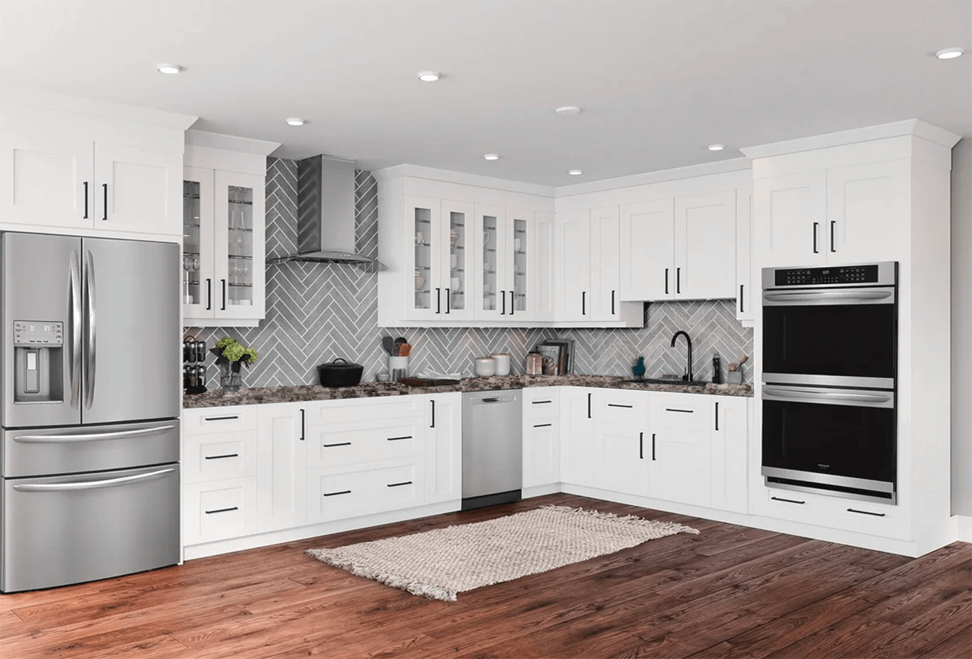 Bianco Antico Granite White Cabinets
