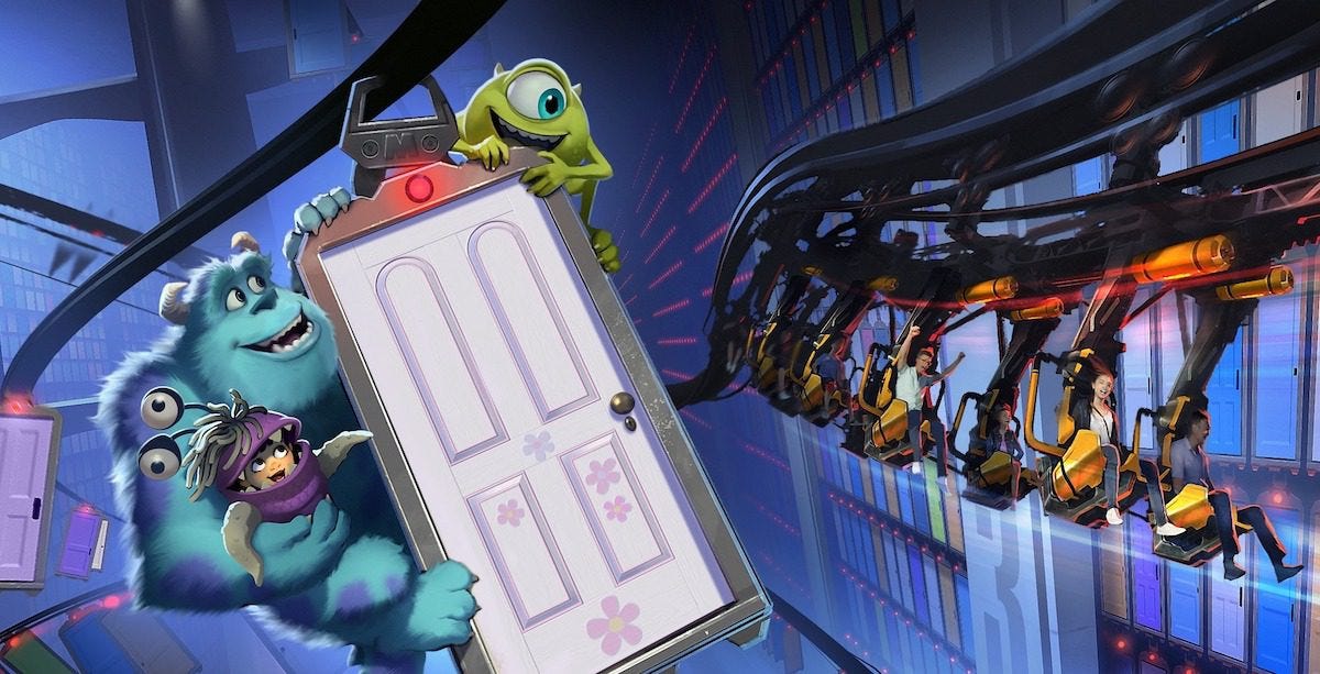 Monsters Inc Deur Achtervolging Boo Monsters Inc Ronde Achtergrond