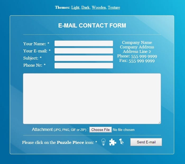 Html Contact Form Template